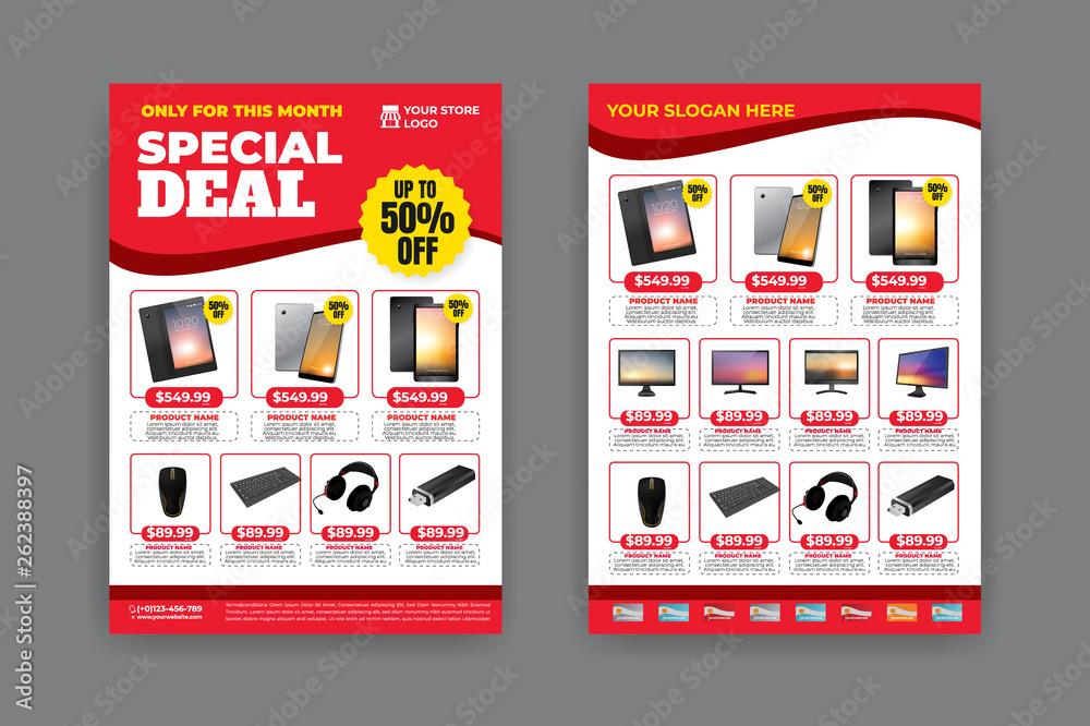 flyer template for Sale Promotion Stock Vector | Adobe Stock