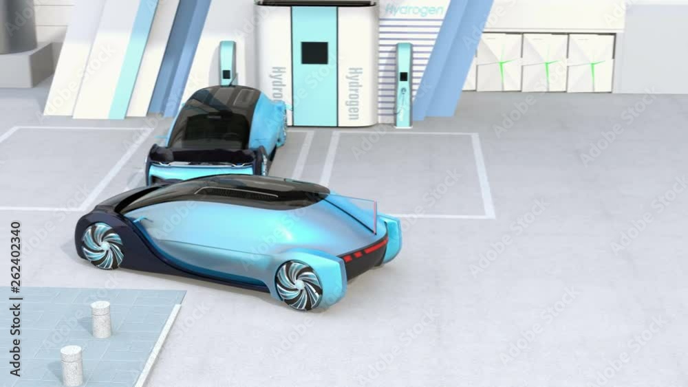 Fuel Cell powered autonomous car filling gas in Fuel Cell Hydrogen ...