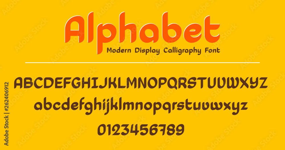 Alphabet ABC Font Typeface Modern Calligraphy Stock Vector | Adobe Stock