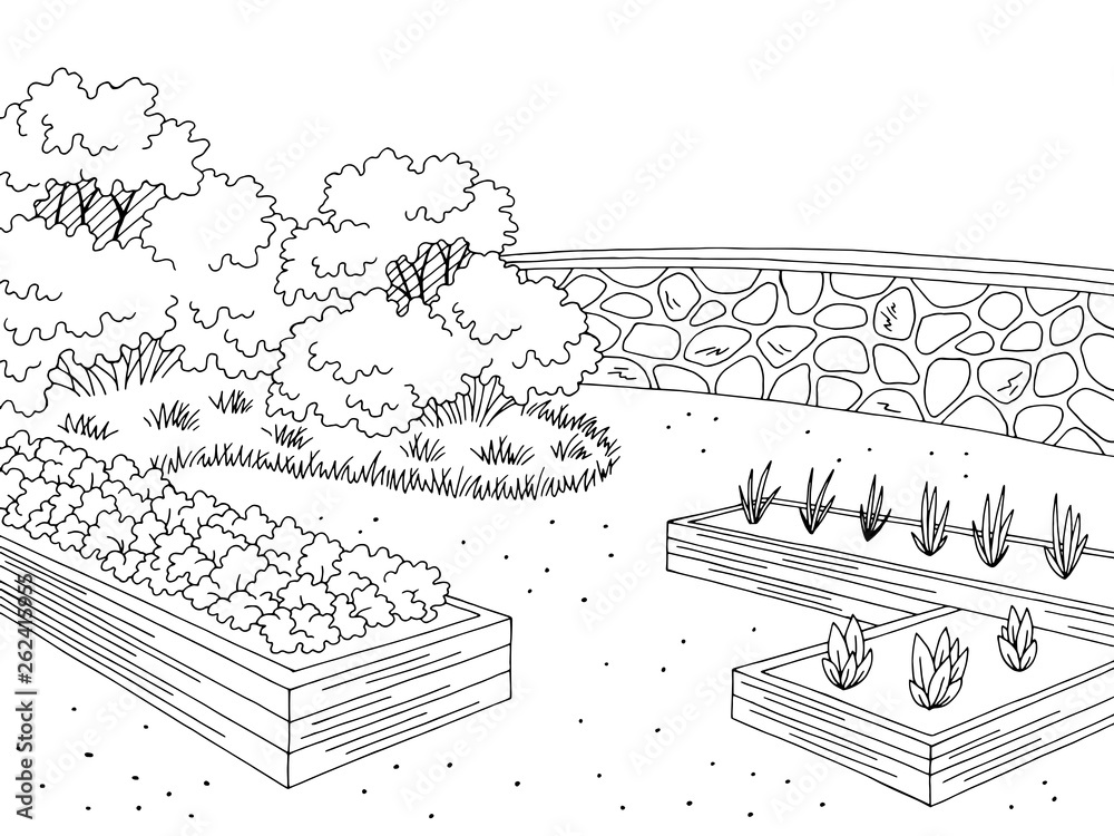 Garden Clipart Black And White