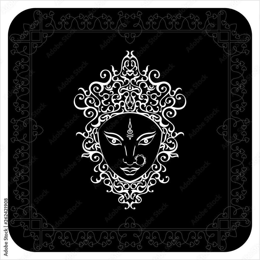 Durga Goddess Of Power, Divine Mother Of The Universe Design Stock ...