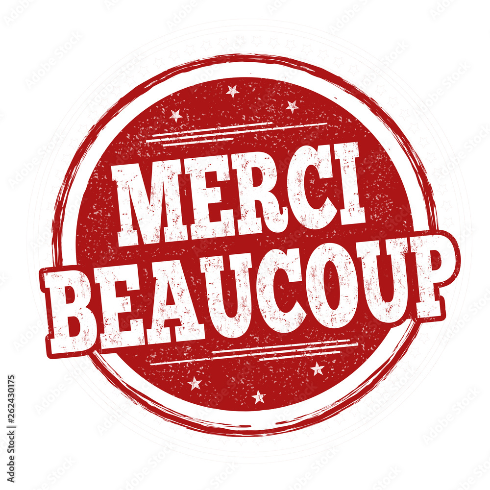 Thank you very much on french language ( Merci beaucoup ) sign or stamp ...