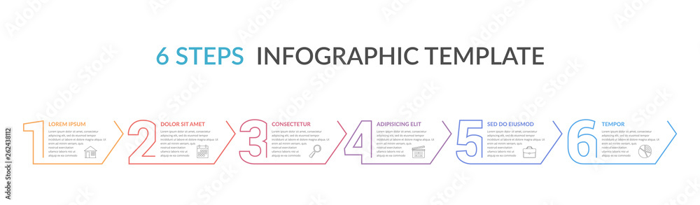 Six Steps Infographic Template Stock Vector | Adobe Stock