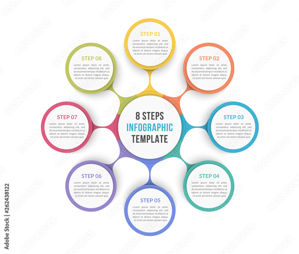 Circle Diagram - Eight Elements Stock Vector | Adobe Stock