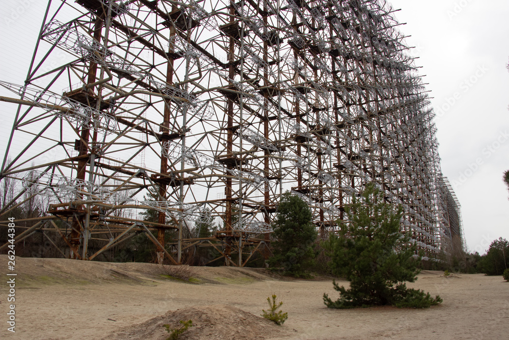 Military antenna in Chernobyl,Tour to Chernobyl and Pripyat Stock Photo ...