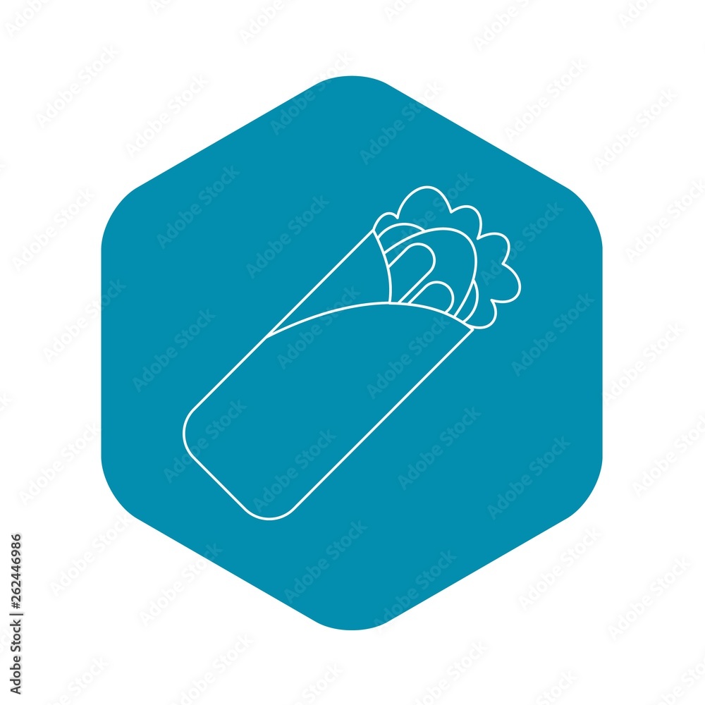 Shawarma icon. Outline illustration of shawarma vector icon for web ...