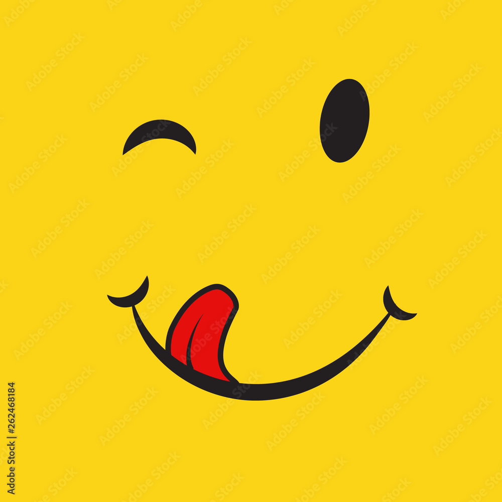 Yummy smile emotion Stock Vector | Adobe Stock