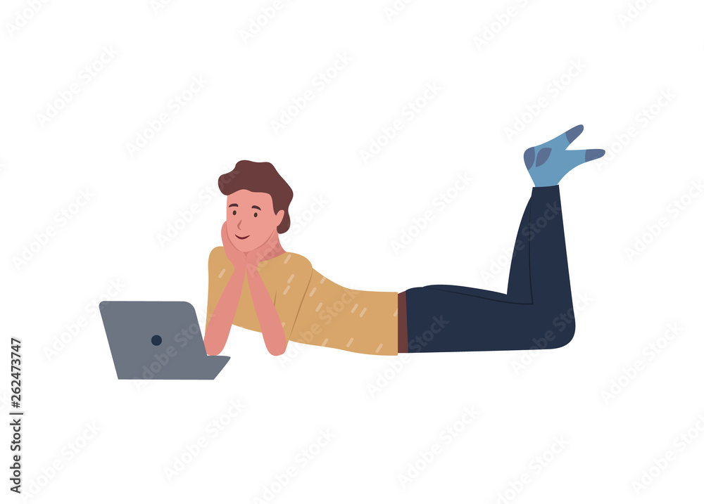 Man Lying Down Cartoon