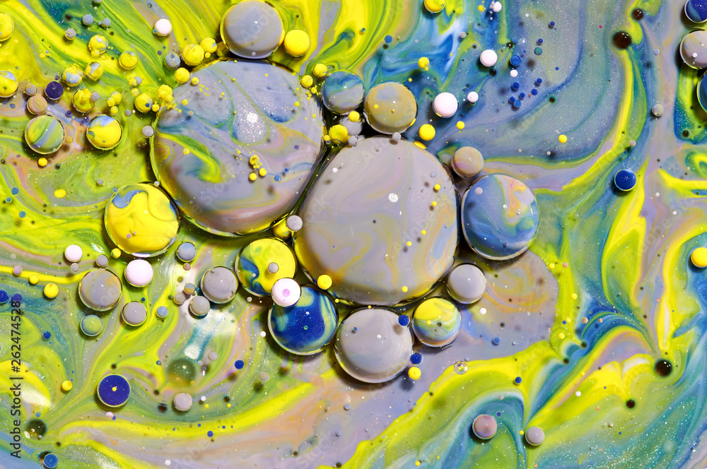 Colourful acrylic bubbles.Abstract ink design template mixed texture ...