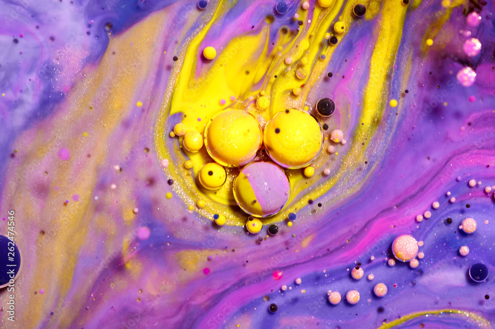Colourful acrylic bubbles.Abstract ink design template mixed texture ...
