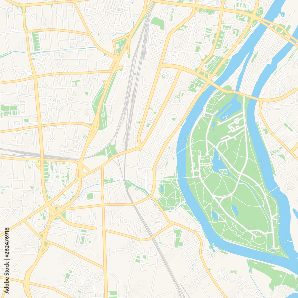 Magdeburg, Germany printable map Stock Vector | Adobe Stock