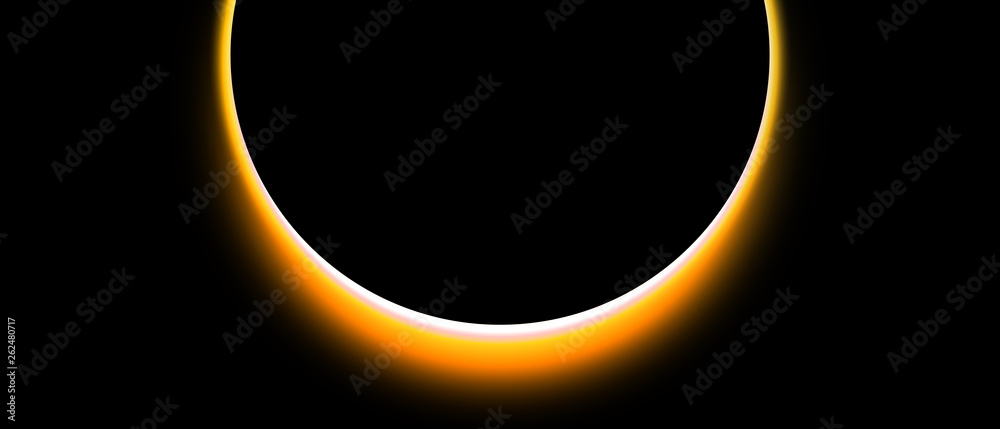 Amazing scientific background - total solar eclipse in dark red glowing ...