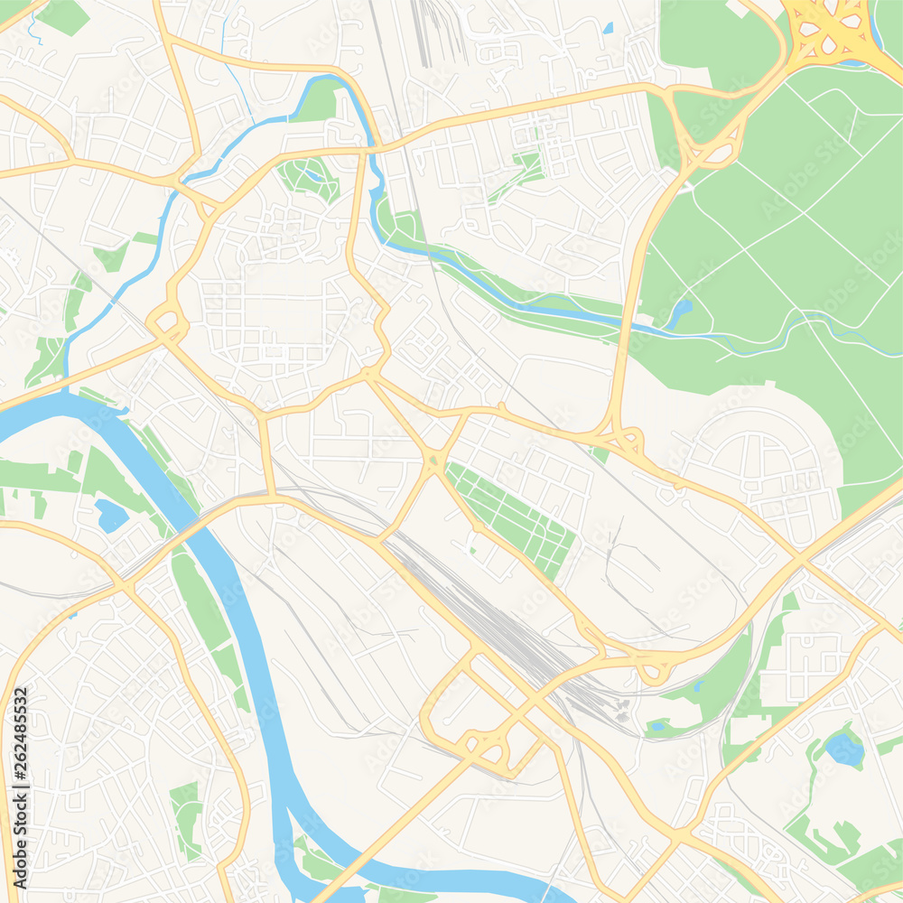 Hanau, Germany printable map Stock Vector | Adobe Stock