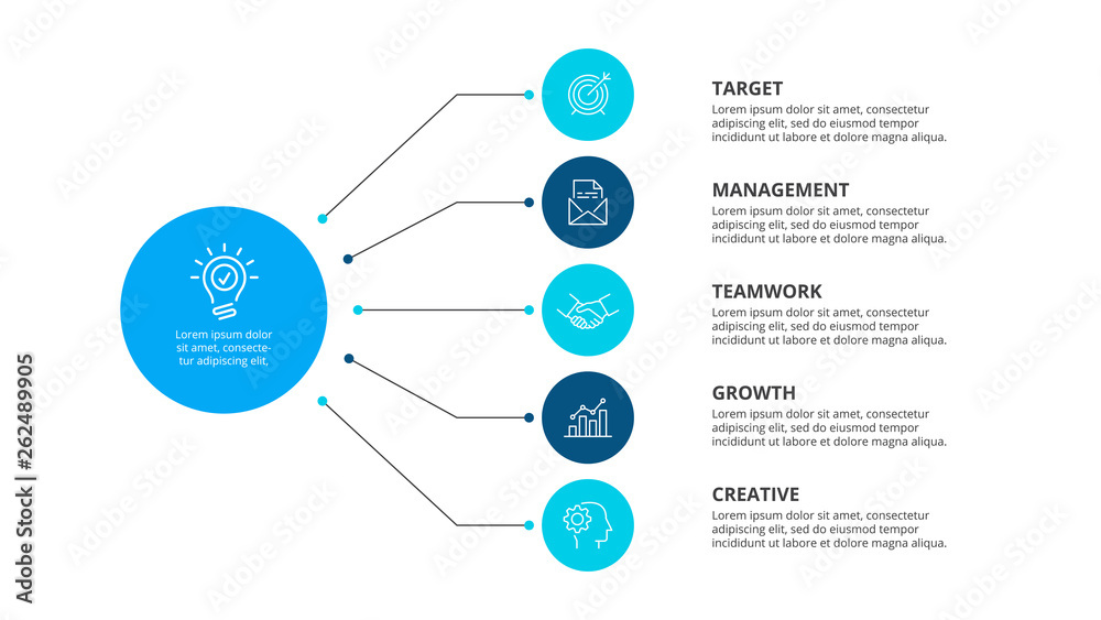 Flowchart infographic template with steps or options. Vector business ...