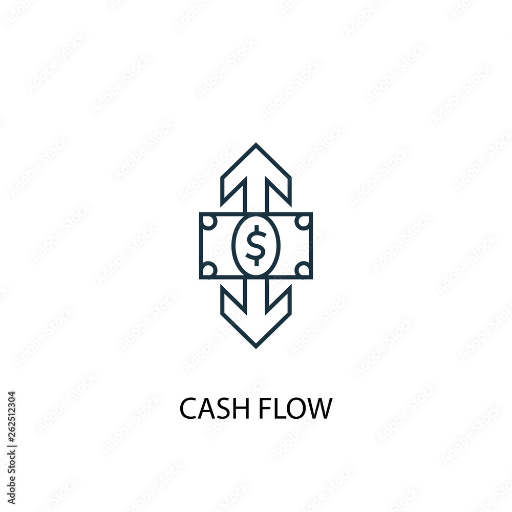 cash flow concept line icon. Simple element illustration. cash flow ...