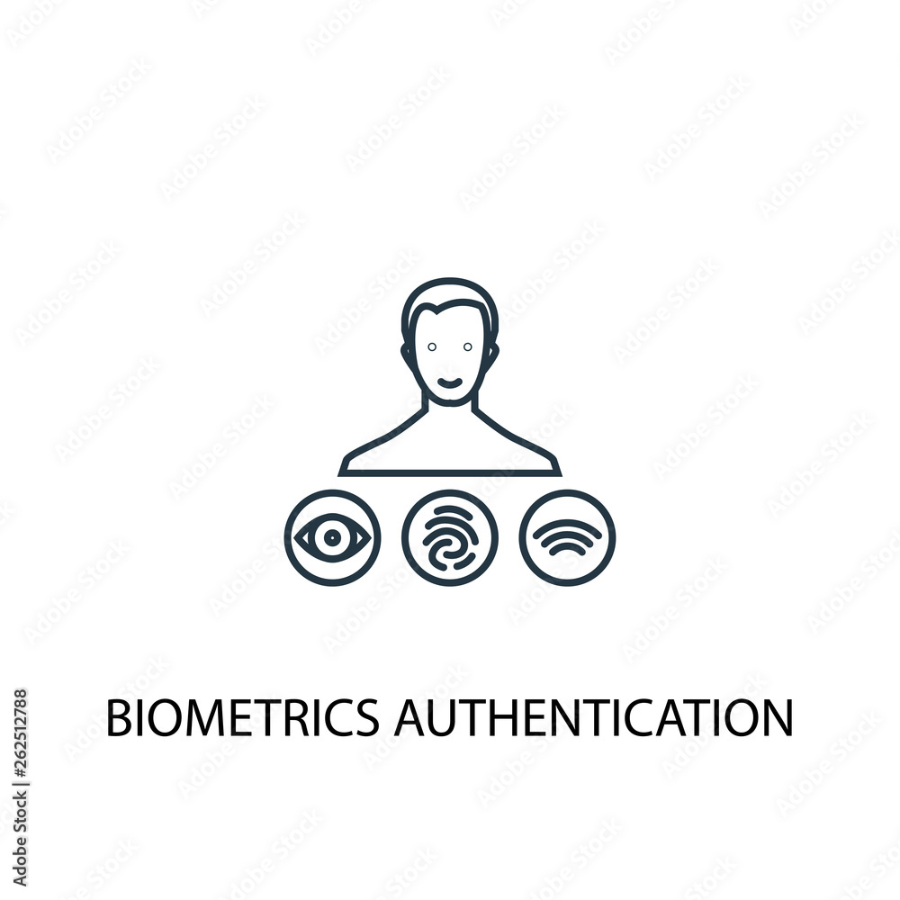 Biometrics Authentication Concept Line Icon Simple Element Illustration Biometrics