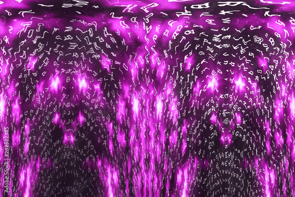 Pink matrix digital background. Distorted cyberspace concept ...