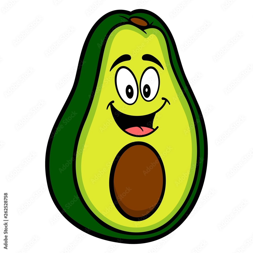 Avocado Mascot - A cartoon illustration of a cute Avocado mascot. Stock ...