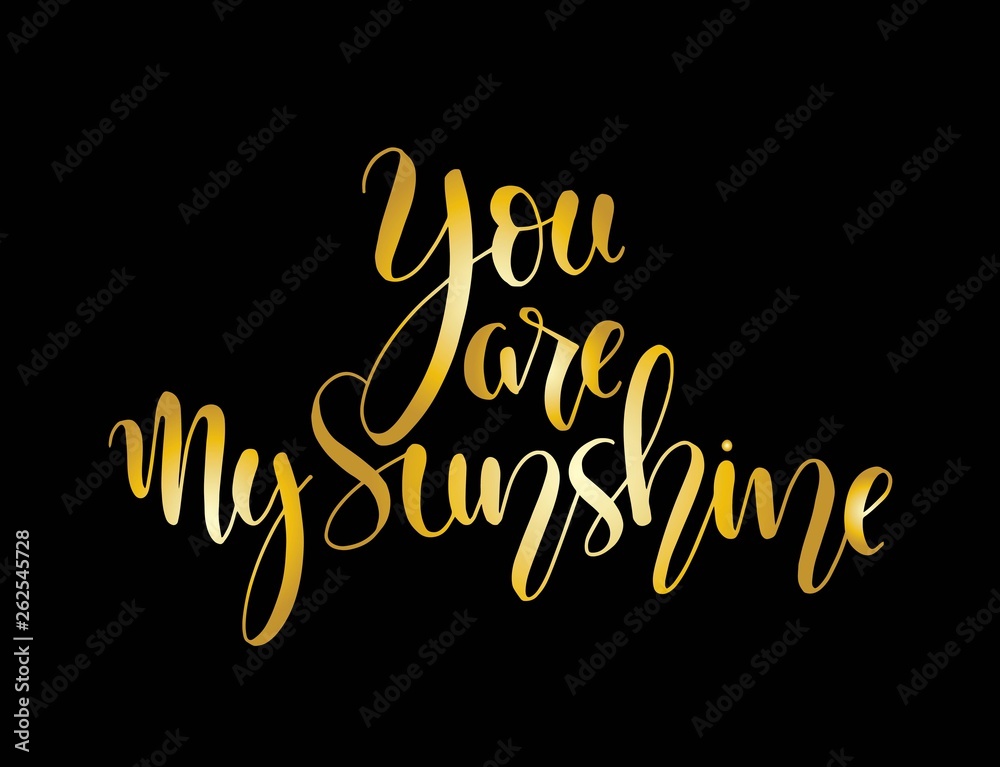 Vector card with text You are my sunshine, hand lettering Stock ...