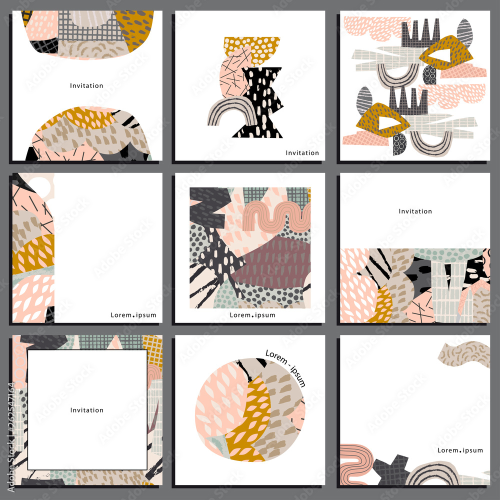 9 Square Collage Template vector illustration Stock Vector | Adobe Stock