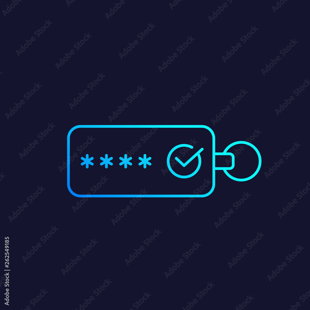 security token, linear icon Stock Vector | Adobe Stock