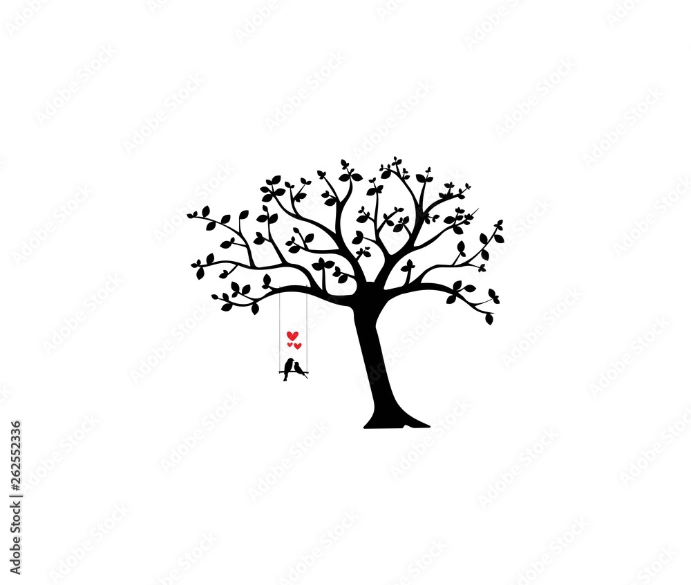 Love Birds Tree Silhouette