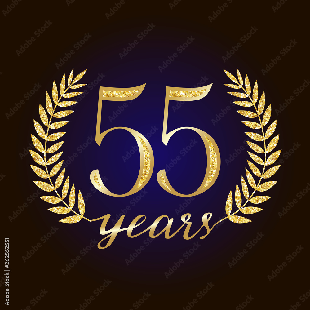 55 th years old logotype. Isolated elegant abstract nominee graphic ...