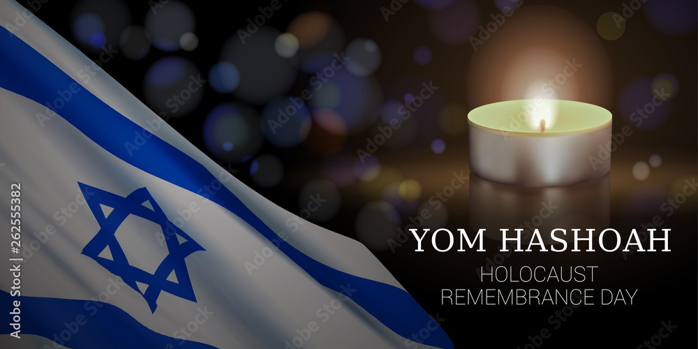 Holocaust Remembrance Day of Israel. Vector banner design template with ...