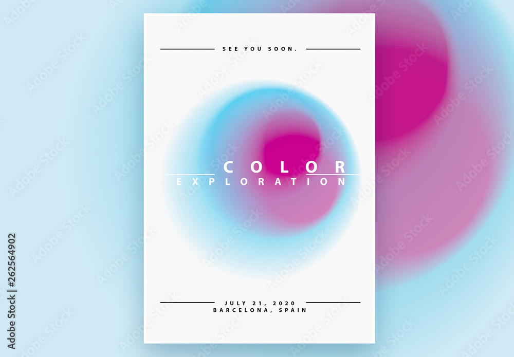 Poster Layout with Blurred Gradient Circles Stock Template | Adobe Stock