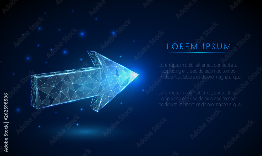 Abstarct low poly cursor. Vector arrow wireframe Stock Vector | Adobe Stock