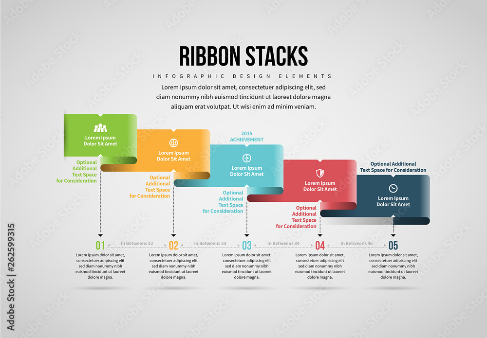 Ribbon Stacks Infographic Stock Template | Adobe Stock