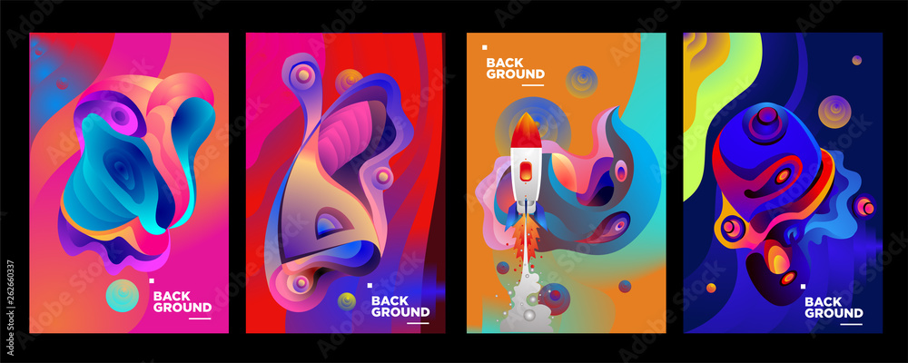 set of banner templates. universe. space. space trip. design. vector ...