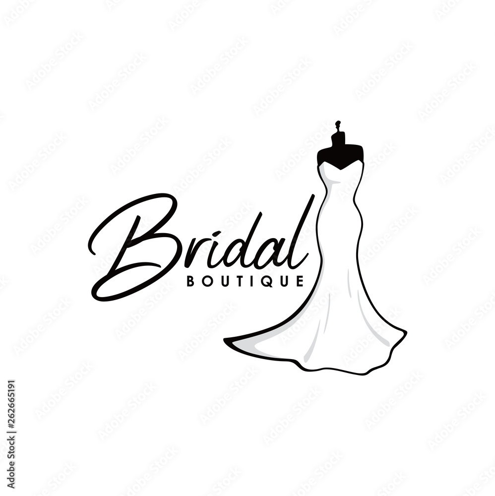 Monochrome Bridal Boutique Logo, Sign, Icon, Mannequin, Fashion ...