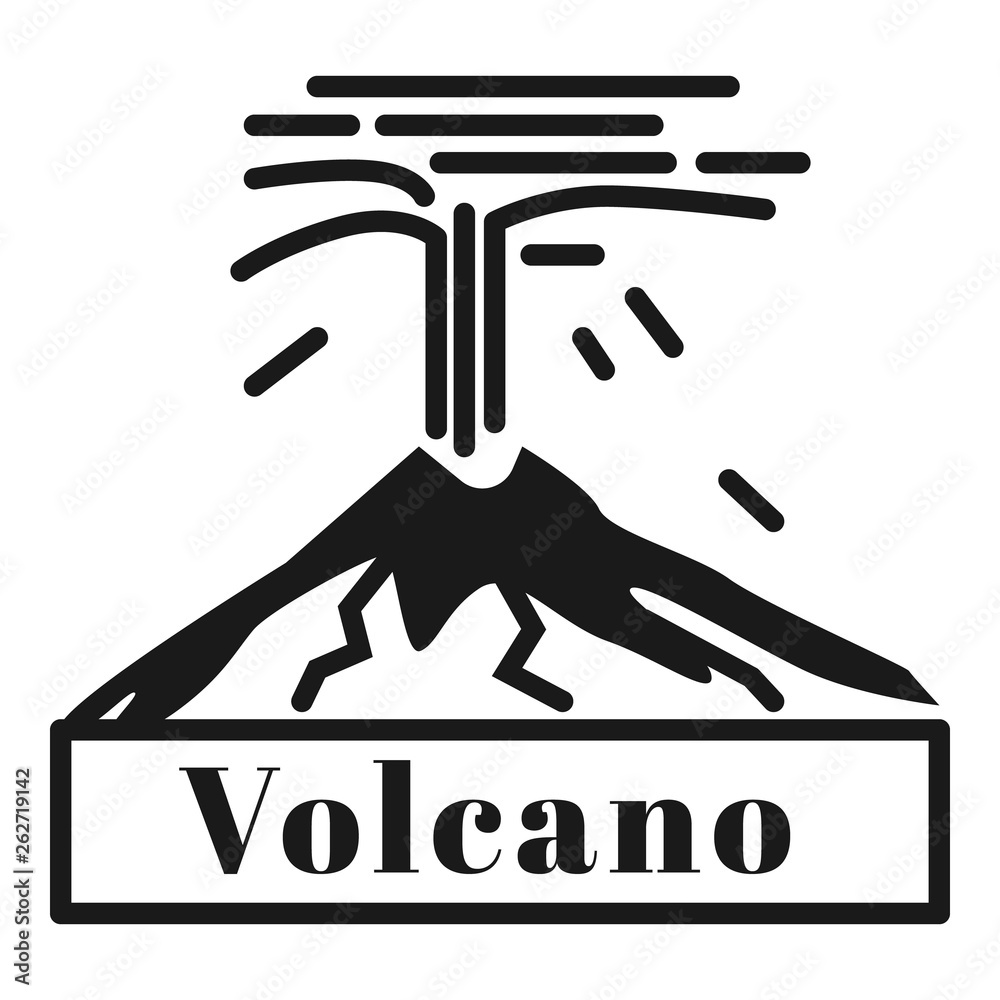 Big volcano eruption logo. Simple illustration of big volcano eruption ...