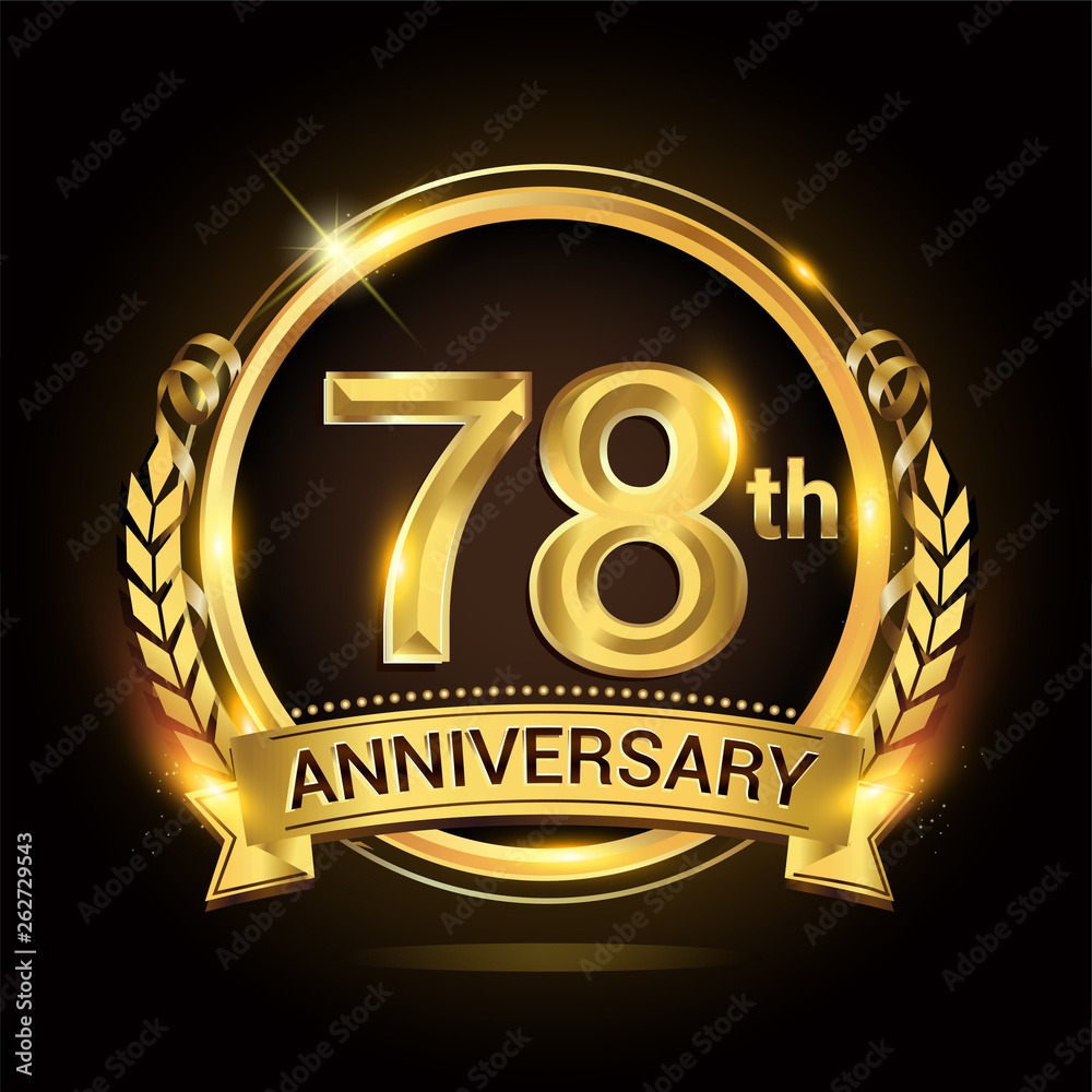 78th golden anniversary logo, 78 years anniversary celebration with ...