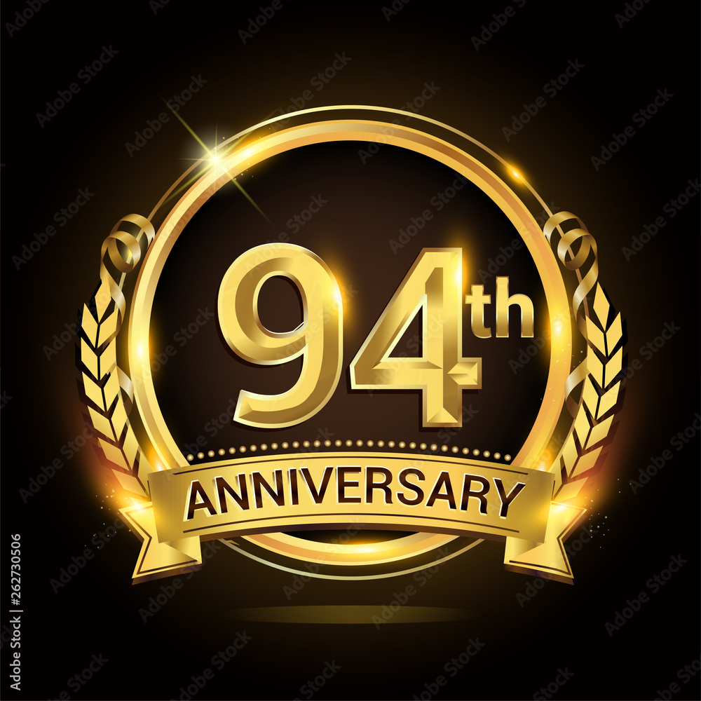 94th golden anniversary logo, 94 years anniversary celebration with ...