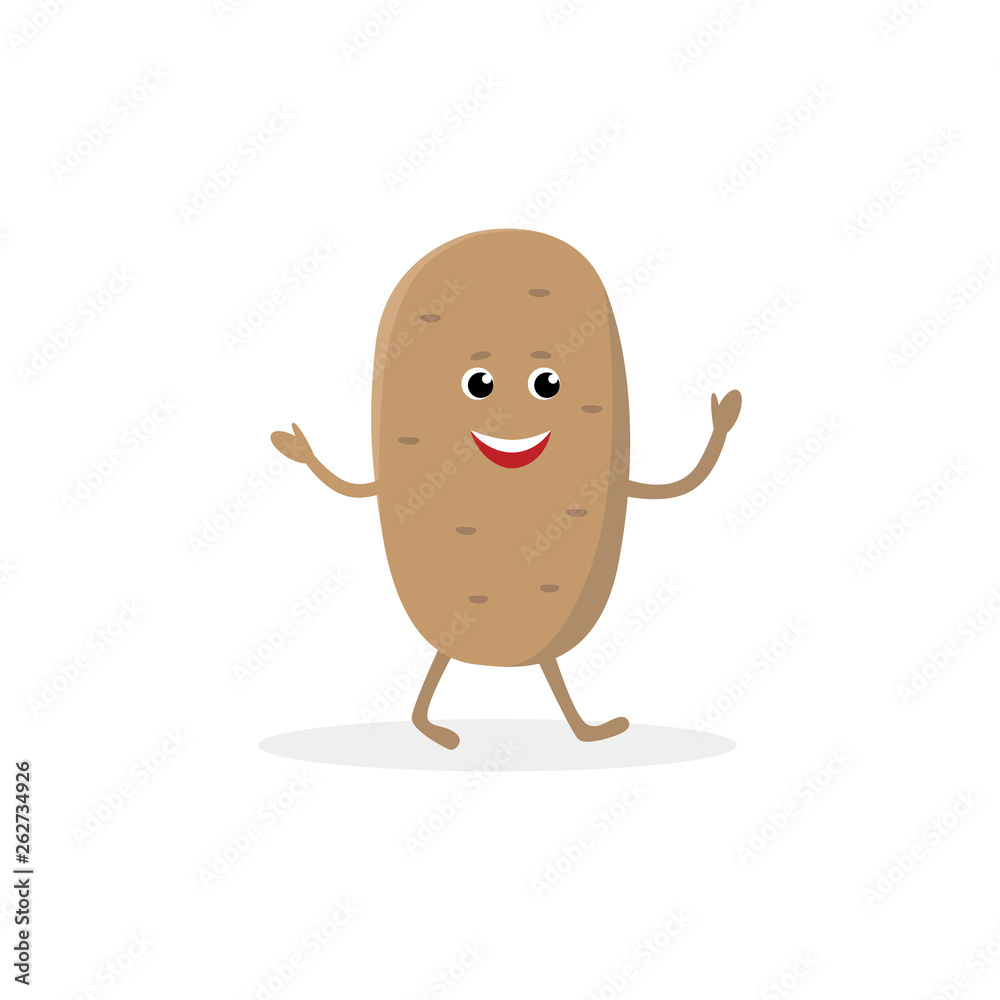 Potato cartoon character isolated on white background. Healthy food ...