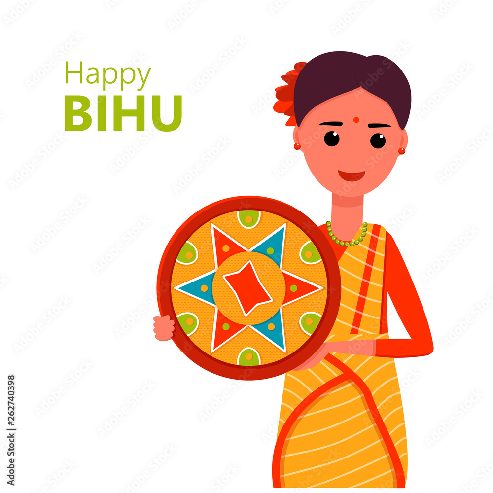 Bihu, vector illustration. Stock Vector | Adobe Stock