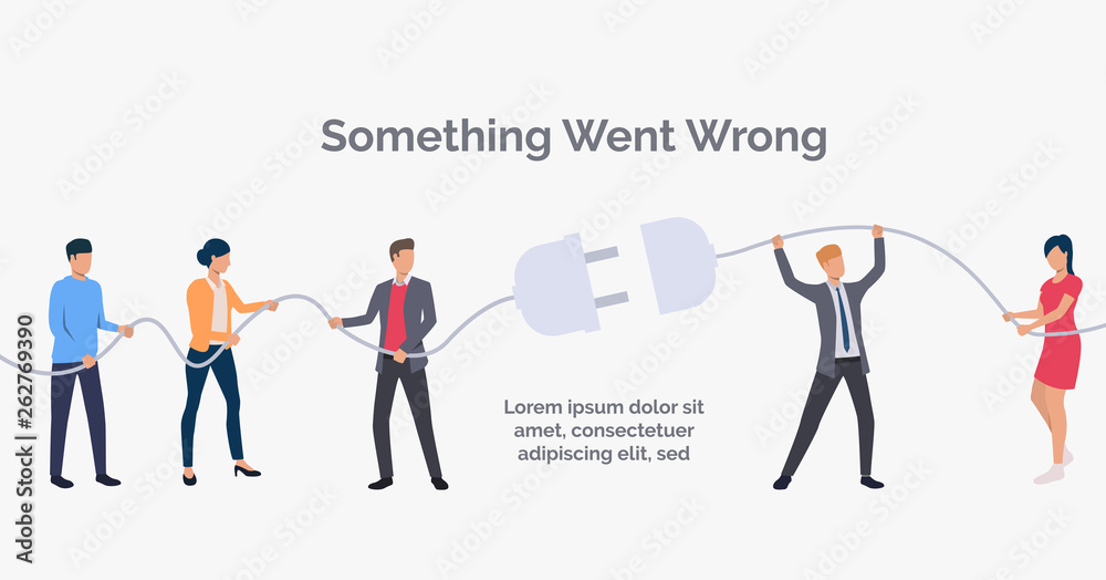 Something went wrong slide template illustration Stock Vector | Adobe Stock