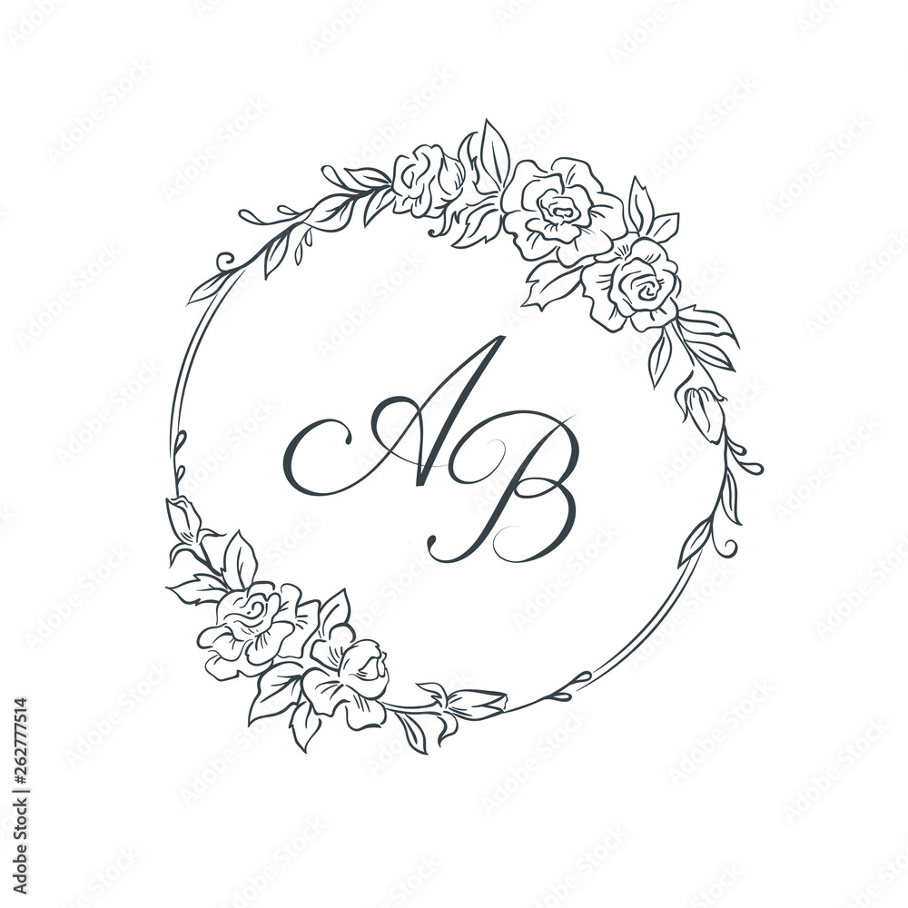 Vintage monogram template Stock Vector | Adobe Stock