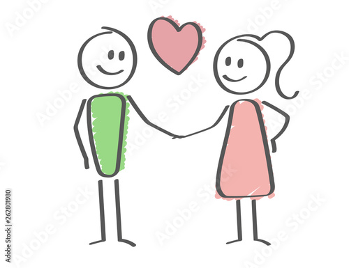 Stick Figure Couple Holding Hands
