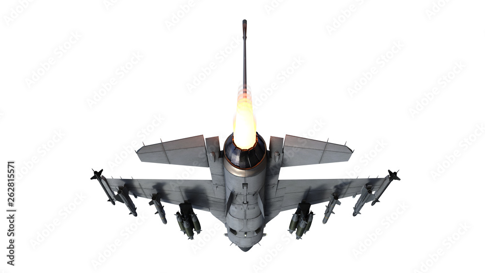 Fighter jet plane in flight, military aircraft, army airplane isolated ...