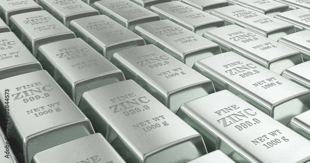 Zinc ingots background, loop animation. 3D rendering vídeo de Stock ...