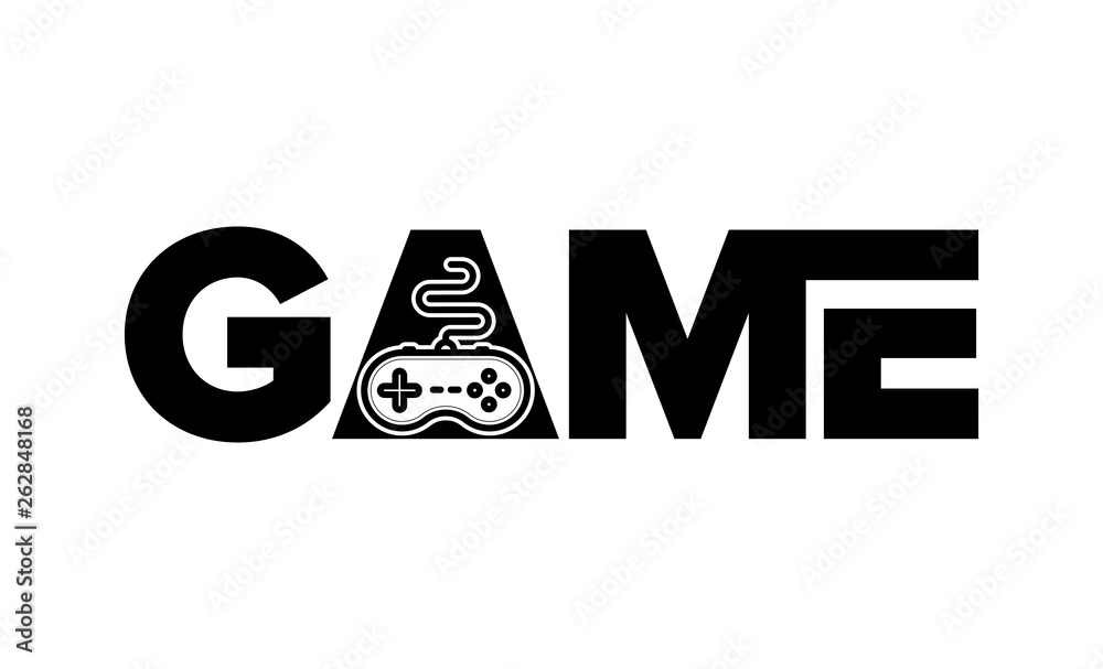 Game logo vector. Game lettering Stock Vector | Adobe Stock
