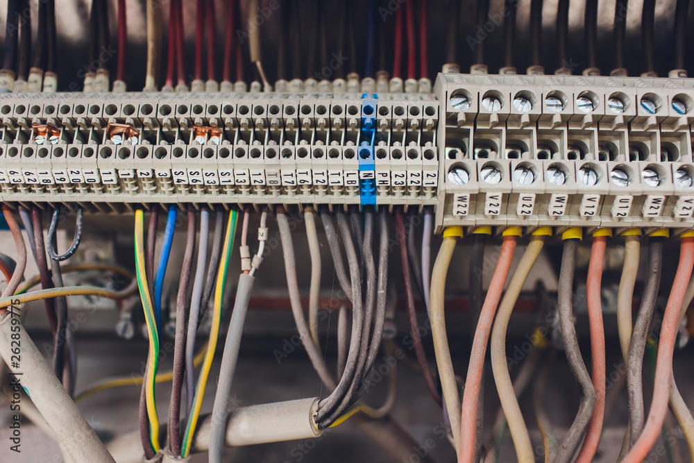 Shield in the wall of the house. wrong connection, automatic ...