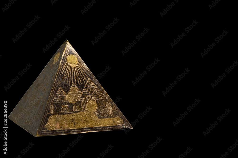 Figurine of bronze egyptian pyramid Stock Photo | Adobe Stock