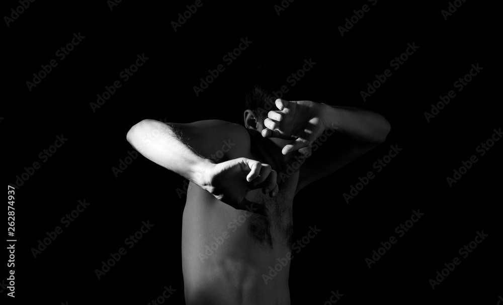dramatic black and white photography, a man waving his hands in front ...