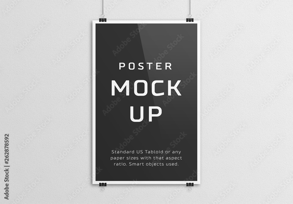 Framed Poster on Wall Mockup Stock Template | Adobe Stock