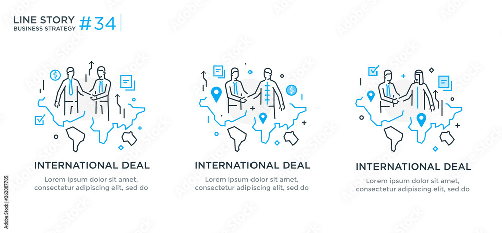 Set of illustrations concept with businessmen. Workflow, growth ...