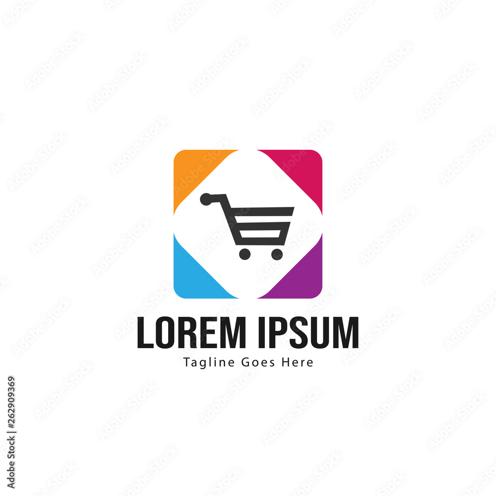 Shopping logo template design. Shopping logo with modern frame isolated ...